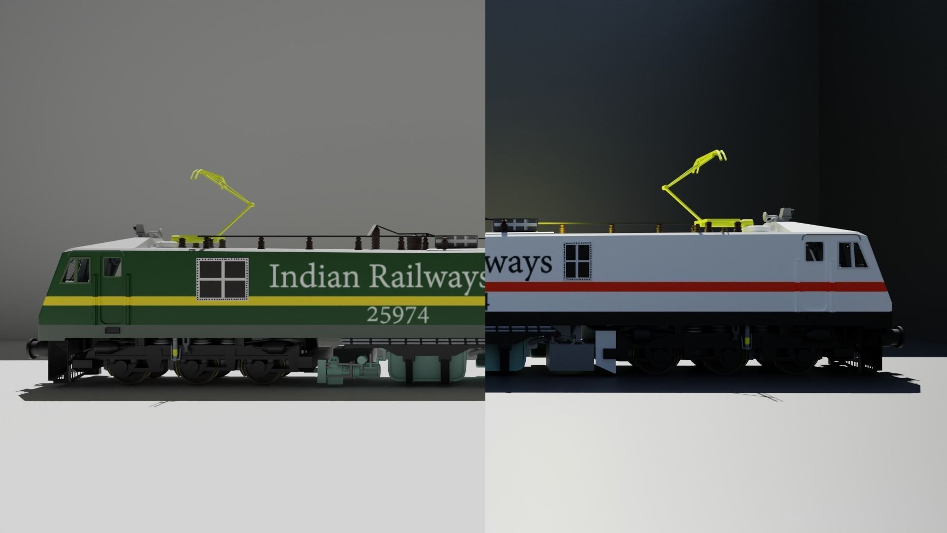 3D model Indian Railways Engines WAP 7 and WAG 9 combo VR / AR / low-poly | CGTrader