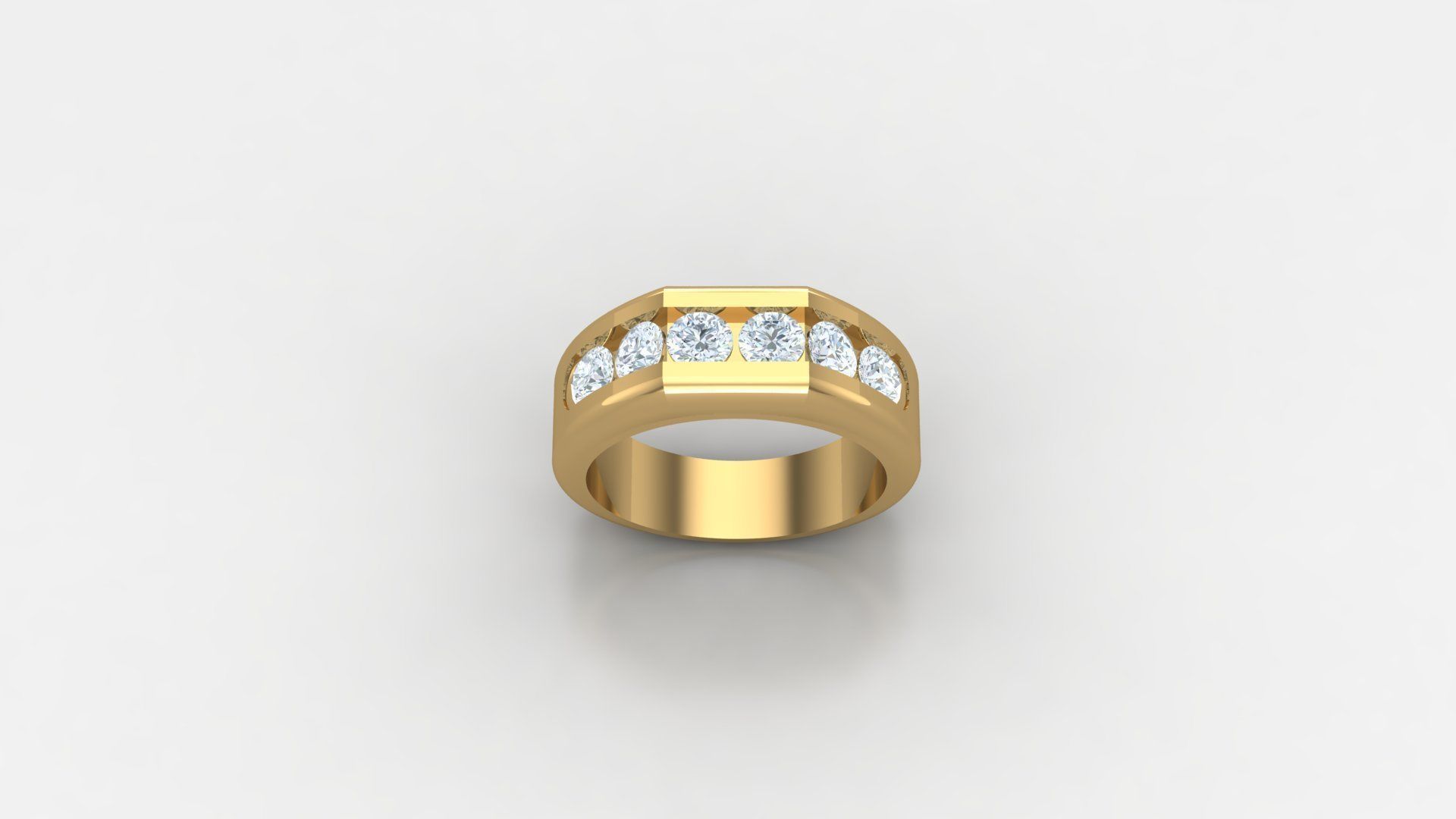 Diamond Man Ring Cad MR 338 3D model 3D printable | CGTrader