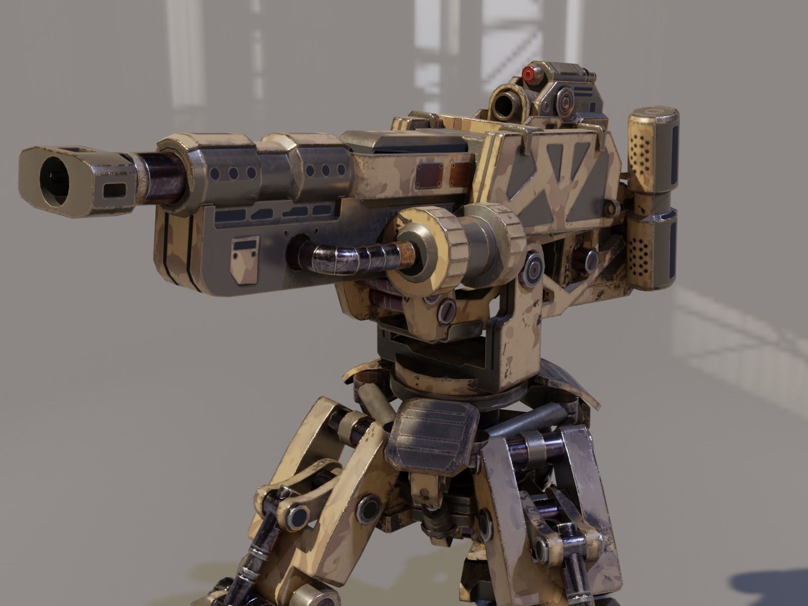 3D model Game ready sentry gun turret Unreal Engine Unity VR / AR / low ...