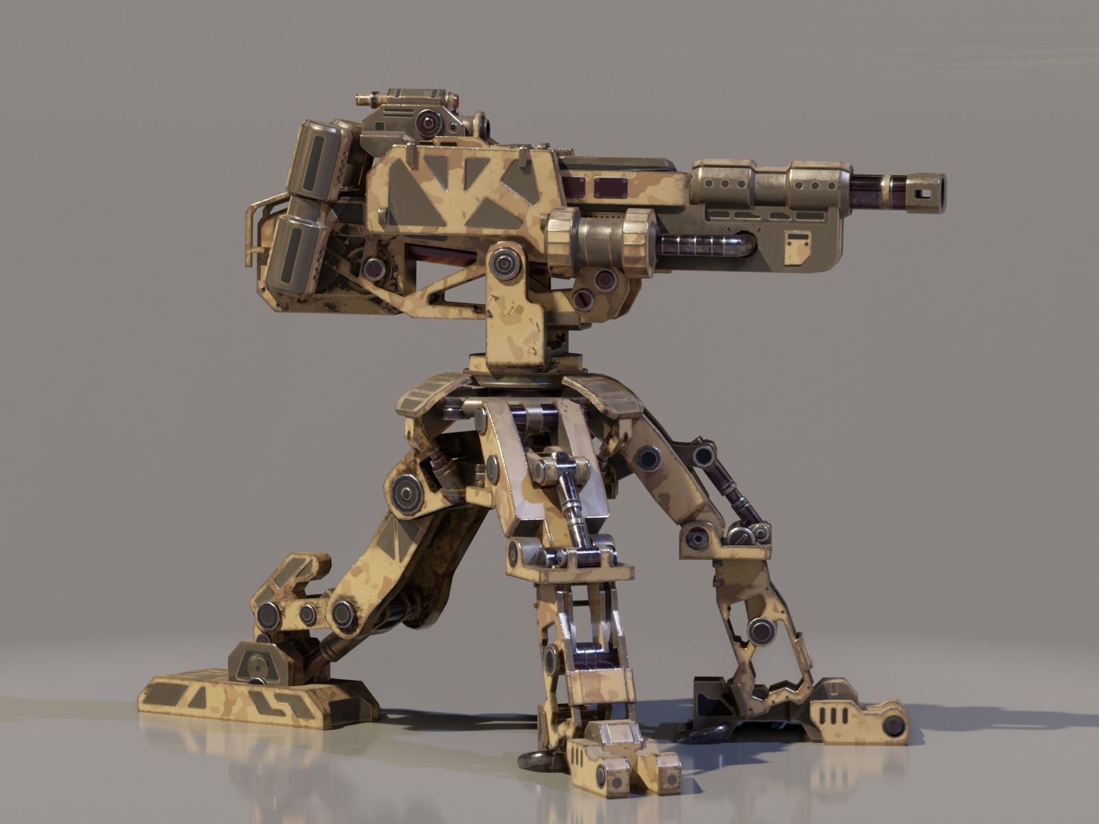 3D model Game ready sentry gun turret Unreal Engine Unity VR / AR / low ...