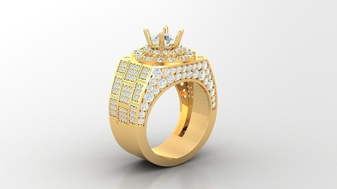 Diamond Man Ring Cad MR 292 3D model 3D printable | CGTrader