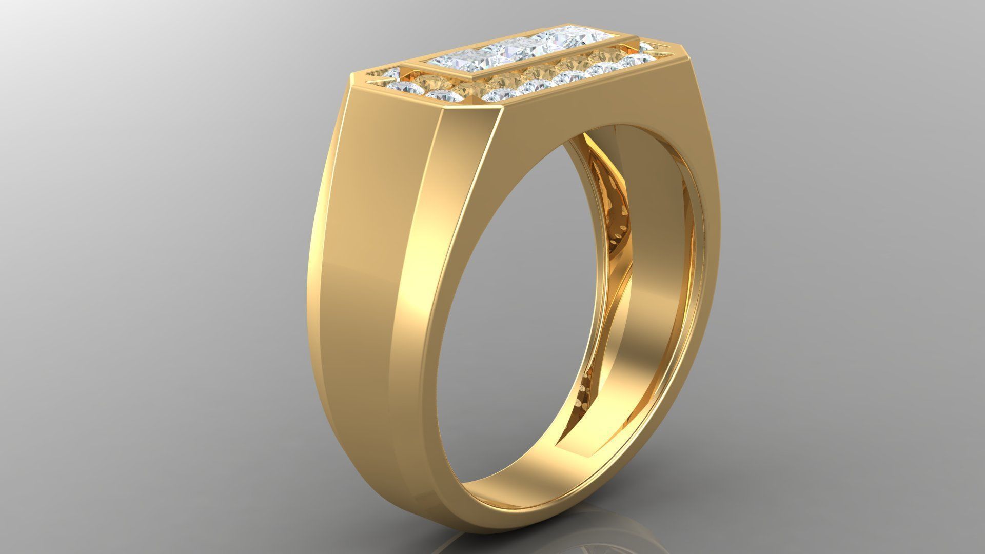 Diamond Man Ring Cad MR 283 3D model 3D printable | CGTrader