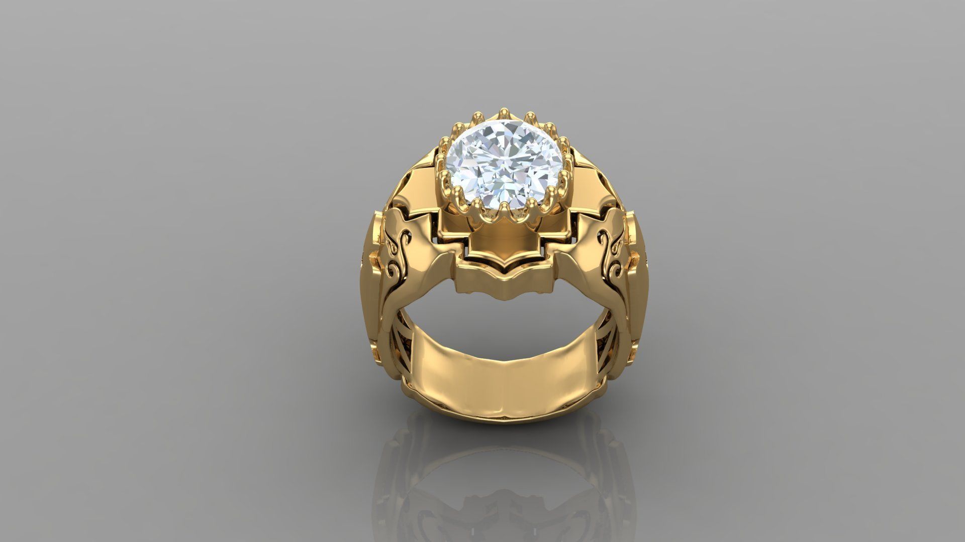 Diamond Man Ring Cad MR 228 3D model 3D printable | CGTrader