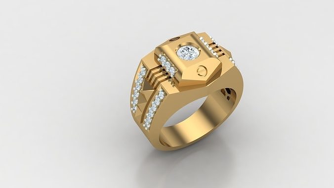 Diamond Man Ring Cad MR 224 3D model 3D printable | CGTrader
