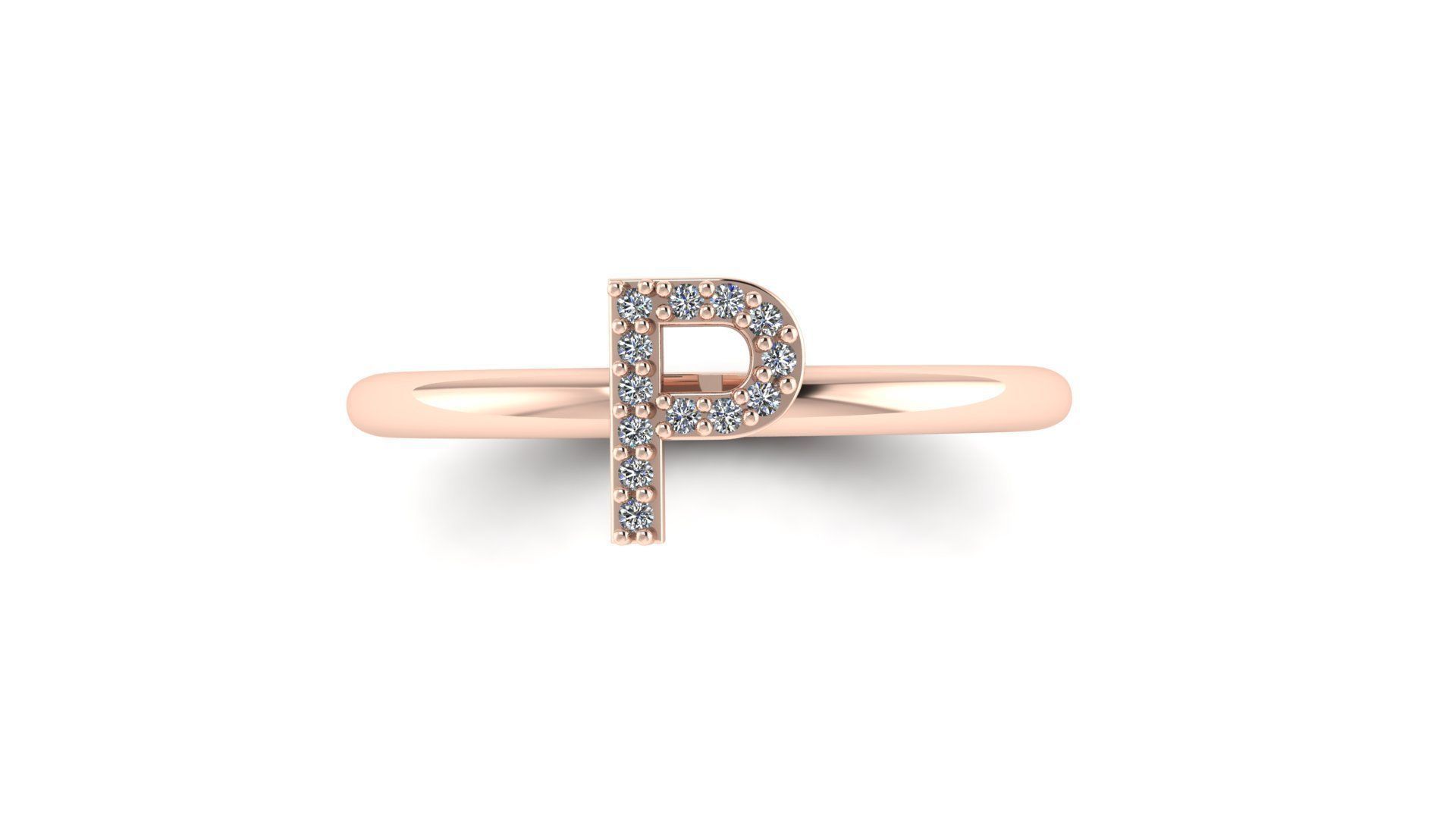 Alphabet Diamond Letters Rings P 3D model 3D printable | CGTrader