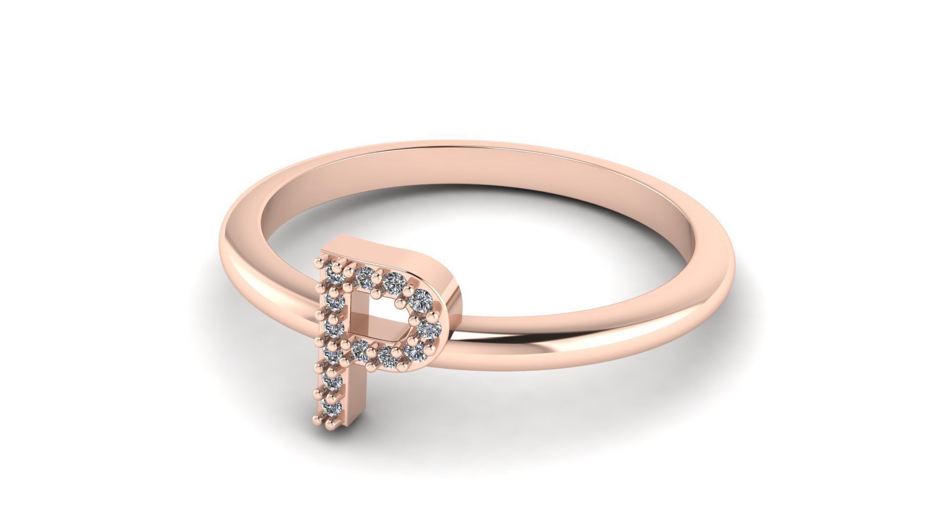 Alphabet Diamond Letters Rings P 3D model 3D printable | CGTrader
