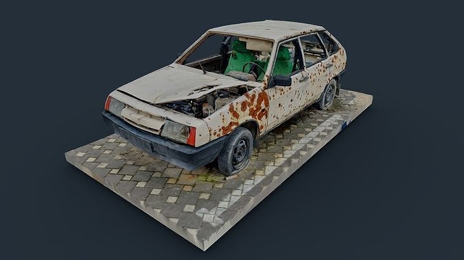 3D model VAZ Lada Sputnik 1300 Destroyed Car - Ukraine 3D model | CGTrader