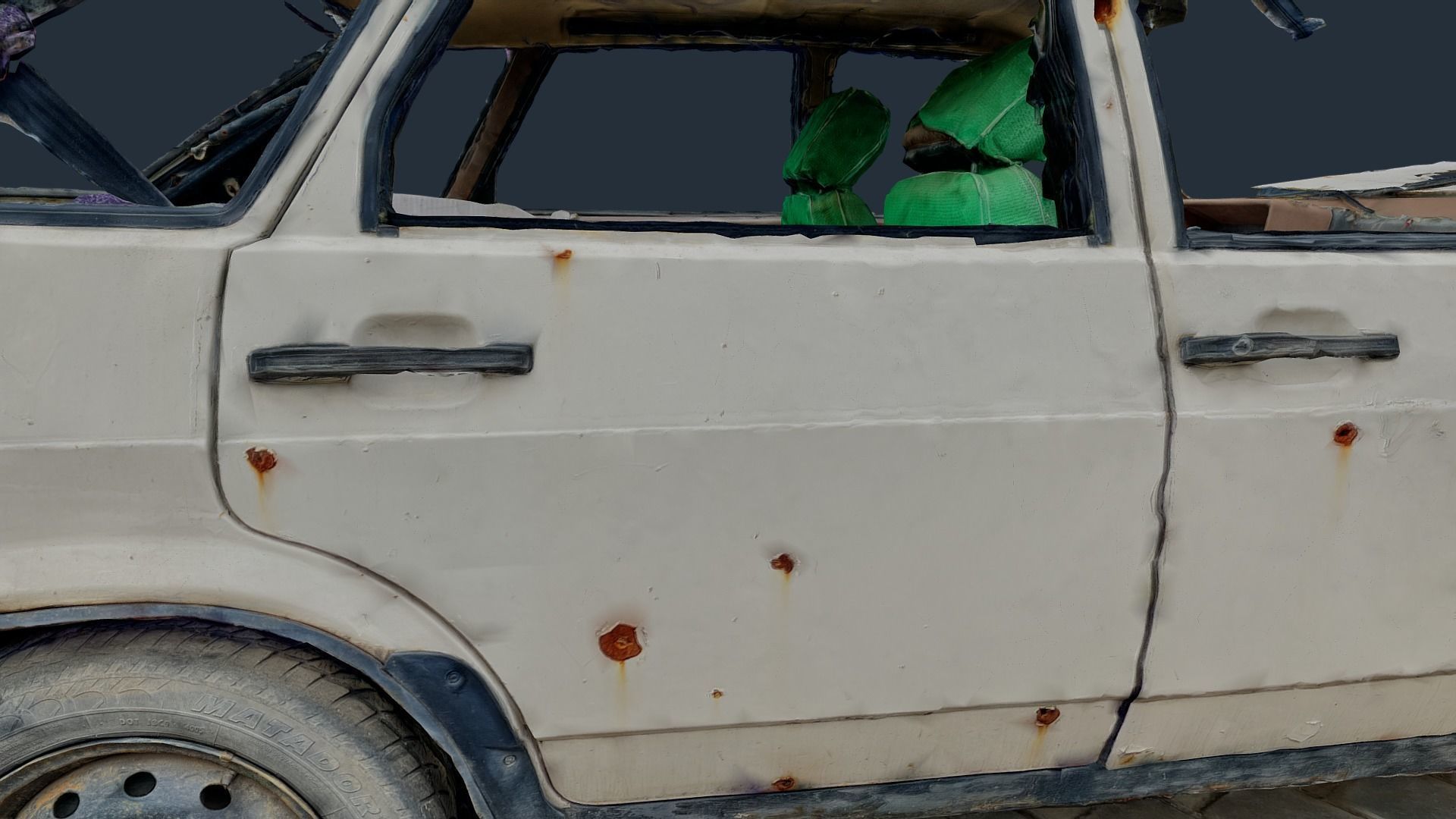 3D model VAZ Lada Sputnik 1300 Destroyed Car - Ukraine 3D model | CGTrader