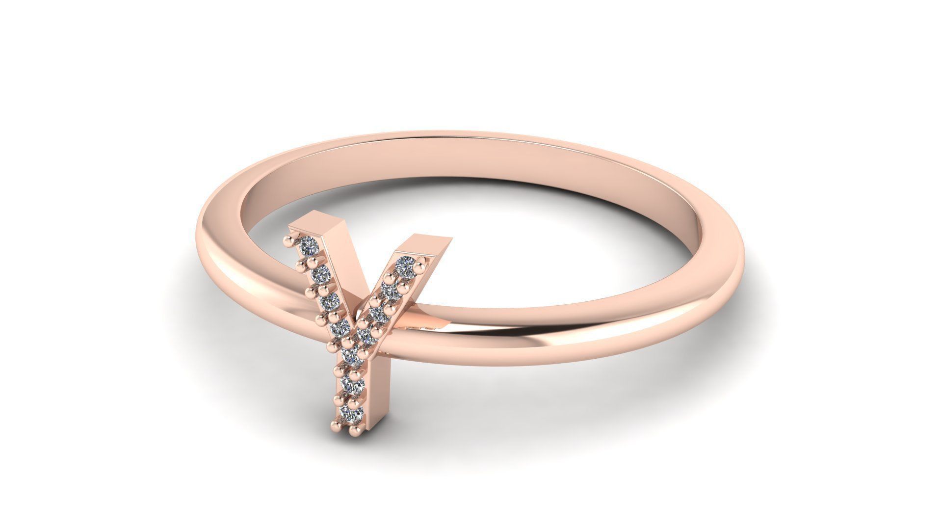 Alphabet Diamond Letters Rings Y 3D model 3D printable | CGTrader