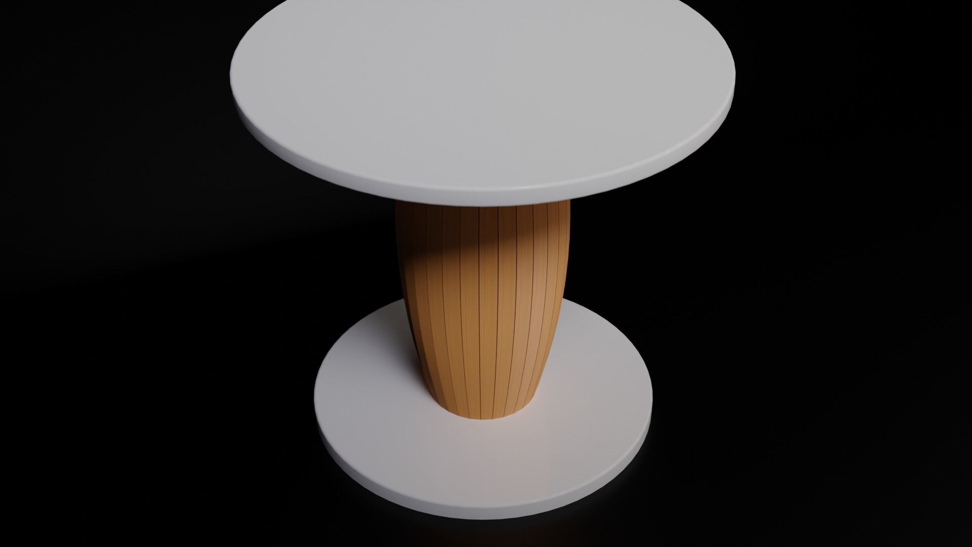 Mid-century Modern Round Table with Convex Pole free 3D model | CGTrader