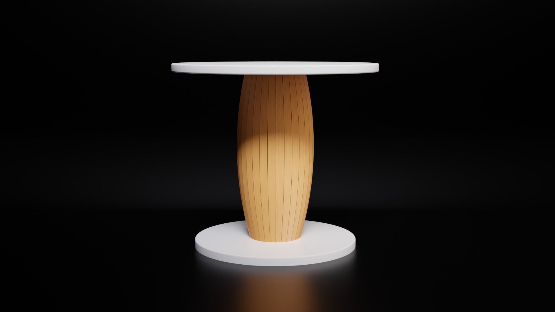 Mid-century Modern Round Table with Convex Pole free 3D model | CGTrader