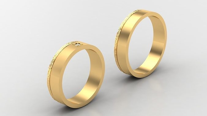Diamond Couple Ring Cad MR 146 3D model 3D printable | CGTrader