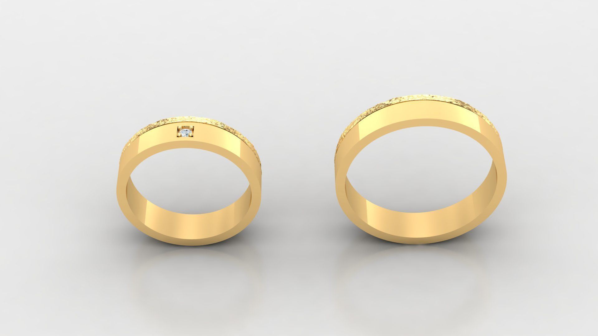 Diamond Couple Ring Cad MR 146 3D model 3D printable | CGTrader