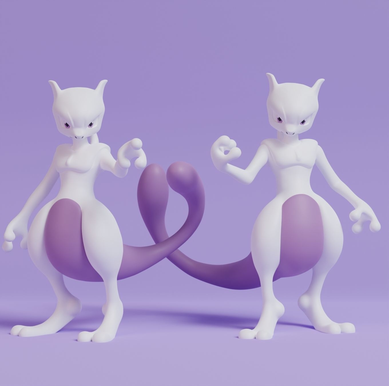 Pokemon - Mewtwo with 2 poses 3D model 3D printable | CGTrader