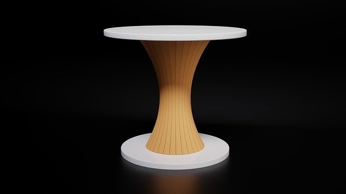 Mid-century Modern Round Table with Concave Pole free 3D model | CGTrader