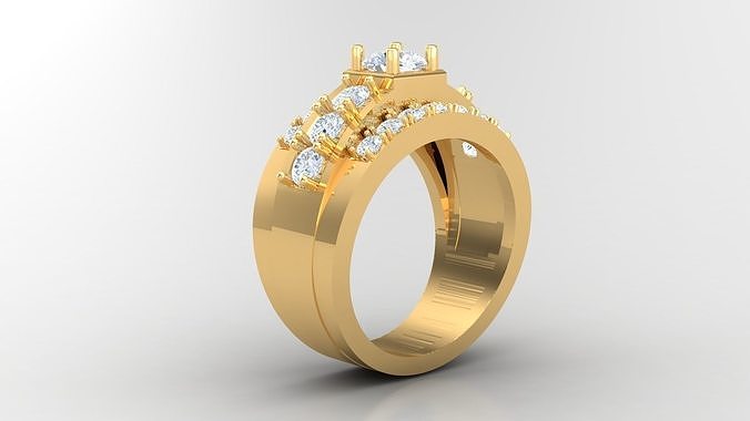 Diamond Man Ring Cad MR 124 3D model 3D printable | CGTrader