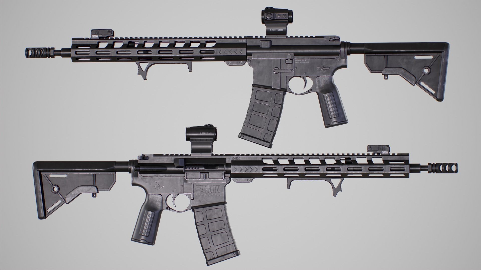 3D model AR-15 Rifle VR / AR / low-poly | CGTrader
