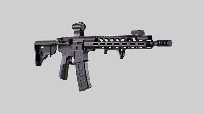 3D model AR-15 Rifle VR / AR / low-poly | CGTrader