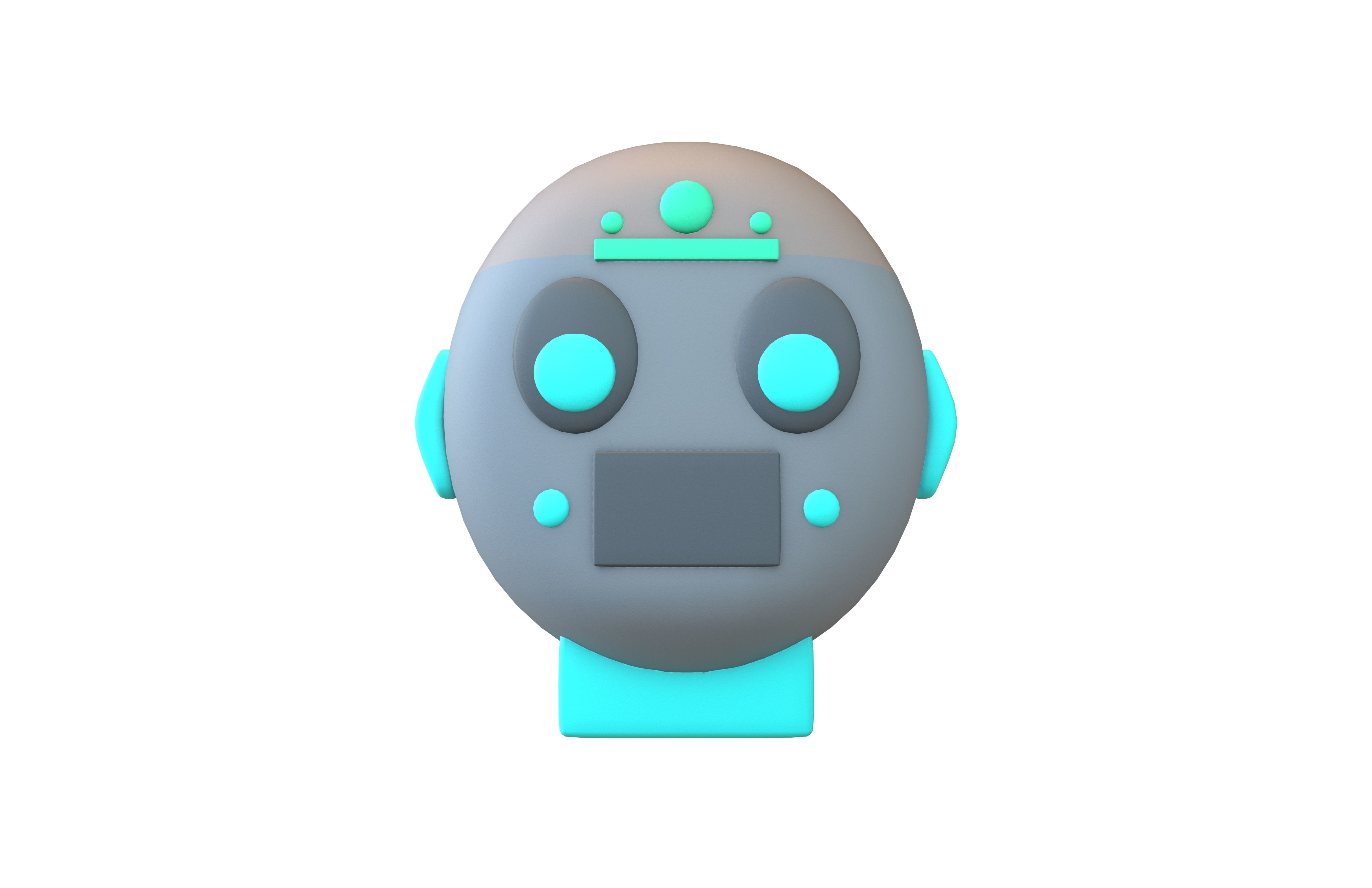 3D model Robot Head Icon v1 002 VR / AR / low-poly | CGTrader