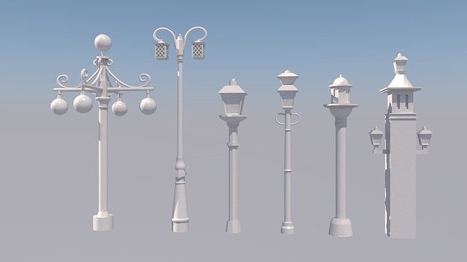Historic light pole 3D model 3D printable | CGTrader
