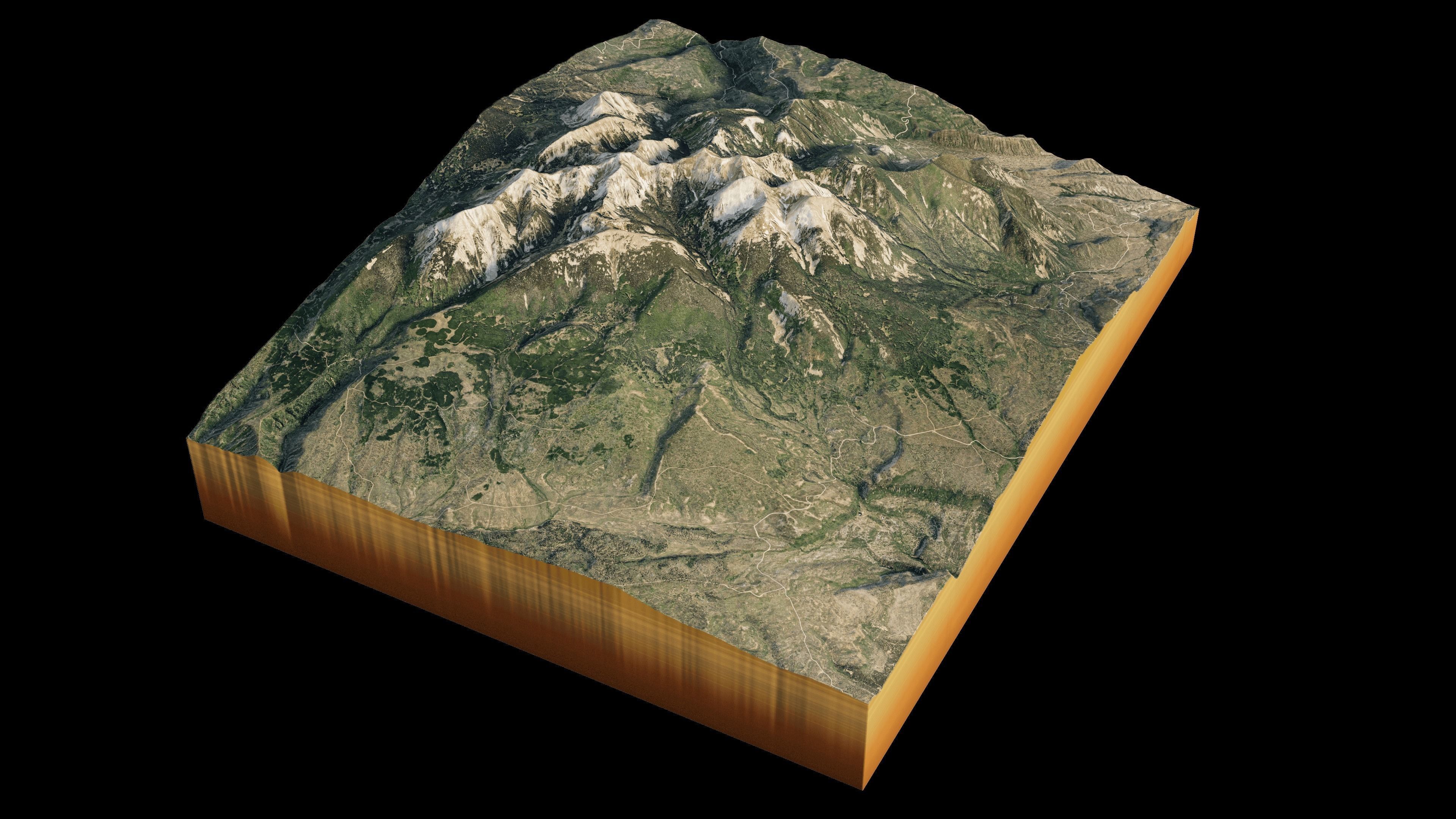 Peak of Mount Waas in the La Sal Mountains 3d terrain 3D model | CGTrader