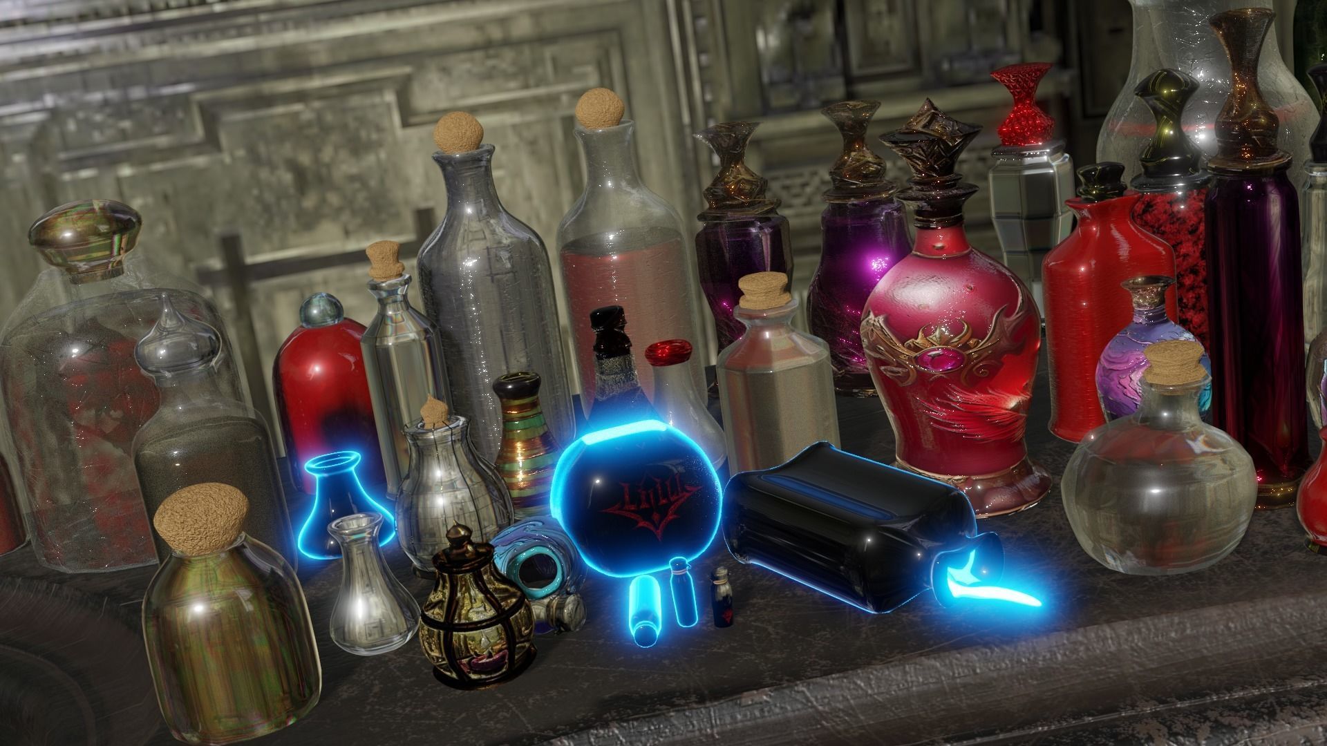 3D model Potions pack VR / AR / low-poly | CGTrader