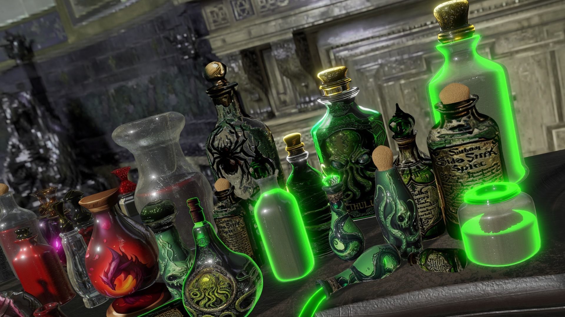 3D model Potions pack VR / AR / low-poly | CGTrader