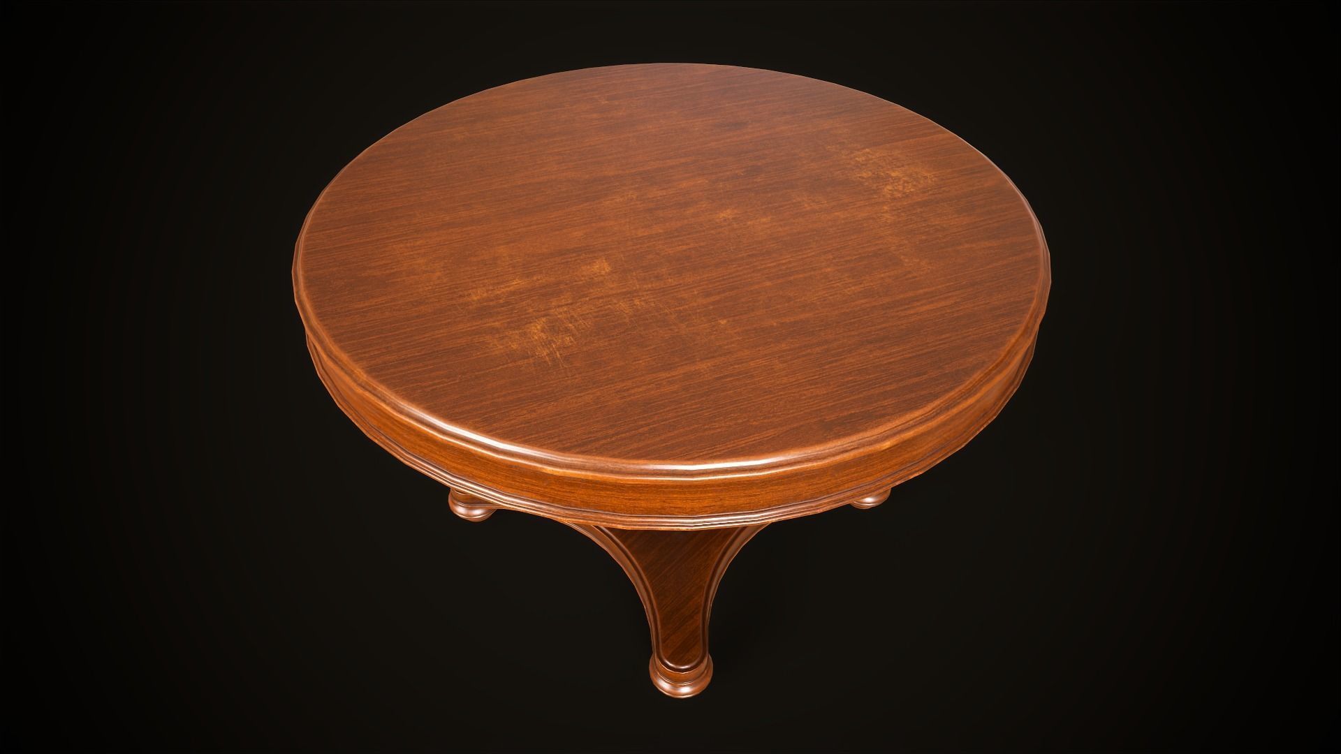 3D model Round vintage table VR / AR / low-poly | CGTrader