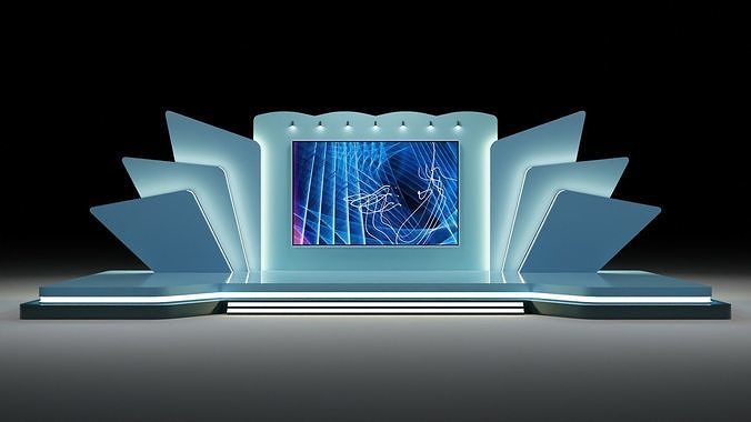 Entertainment Concert or Corporate Event Stage with Lights 3D model ...