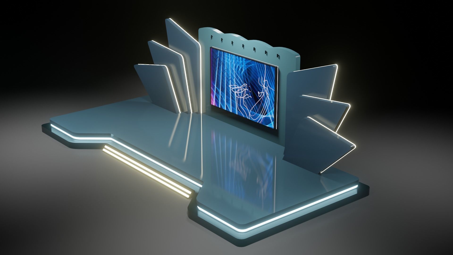 Entertainment Concert or Corporate Event Stage with Lights 3D model ...