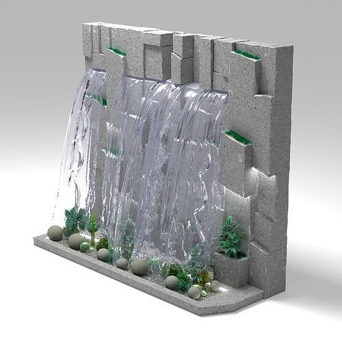 waterfall fountains corona 3D model rigged | CGTrader