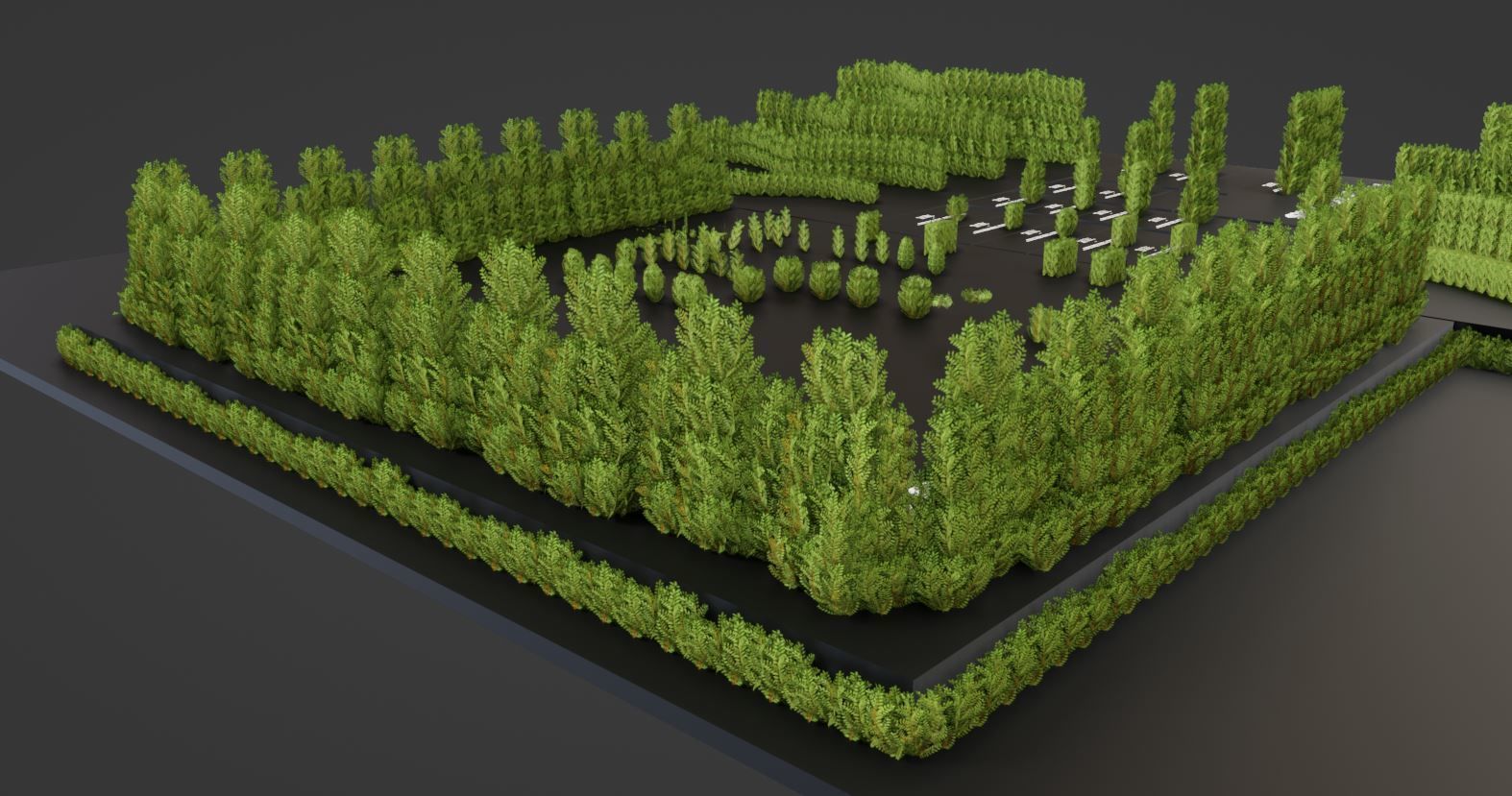 3D model Cherry Laurel Hedge Package VR / AR / low-poly | CGTrader
