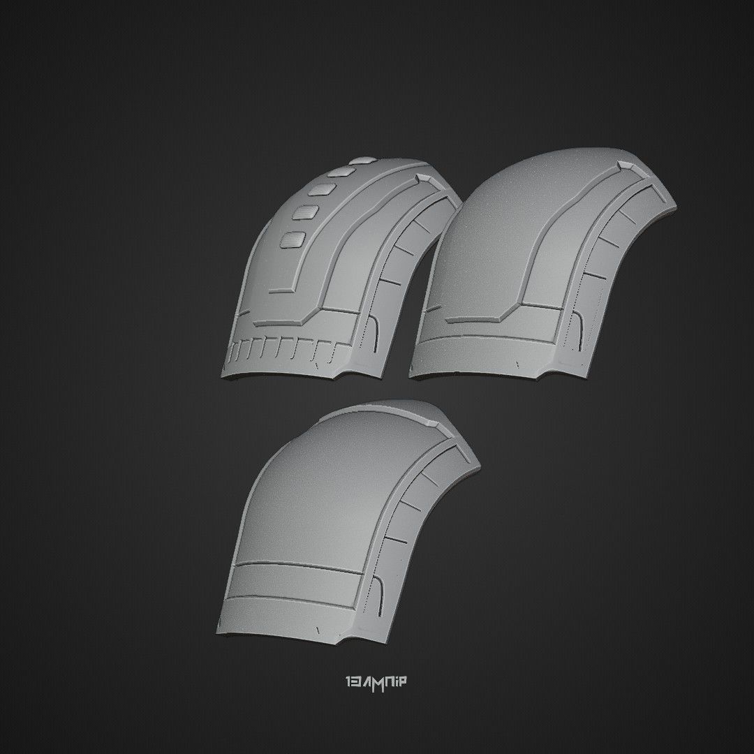 Custom Mandalorian Shoulder armor 3D model 3D printable | CGTrader