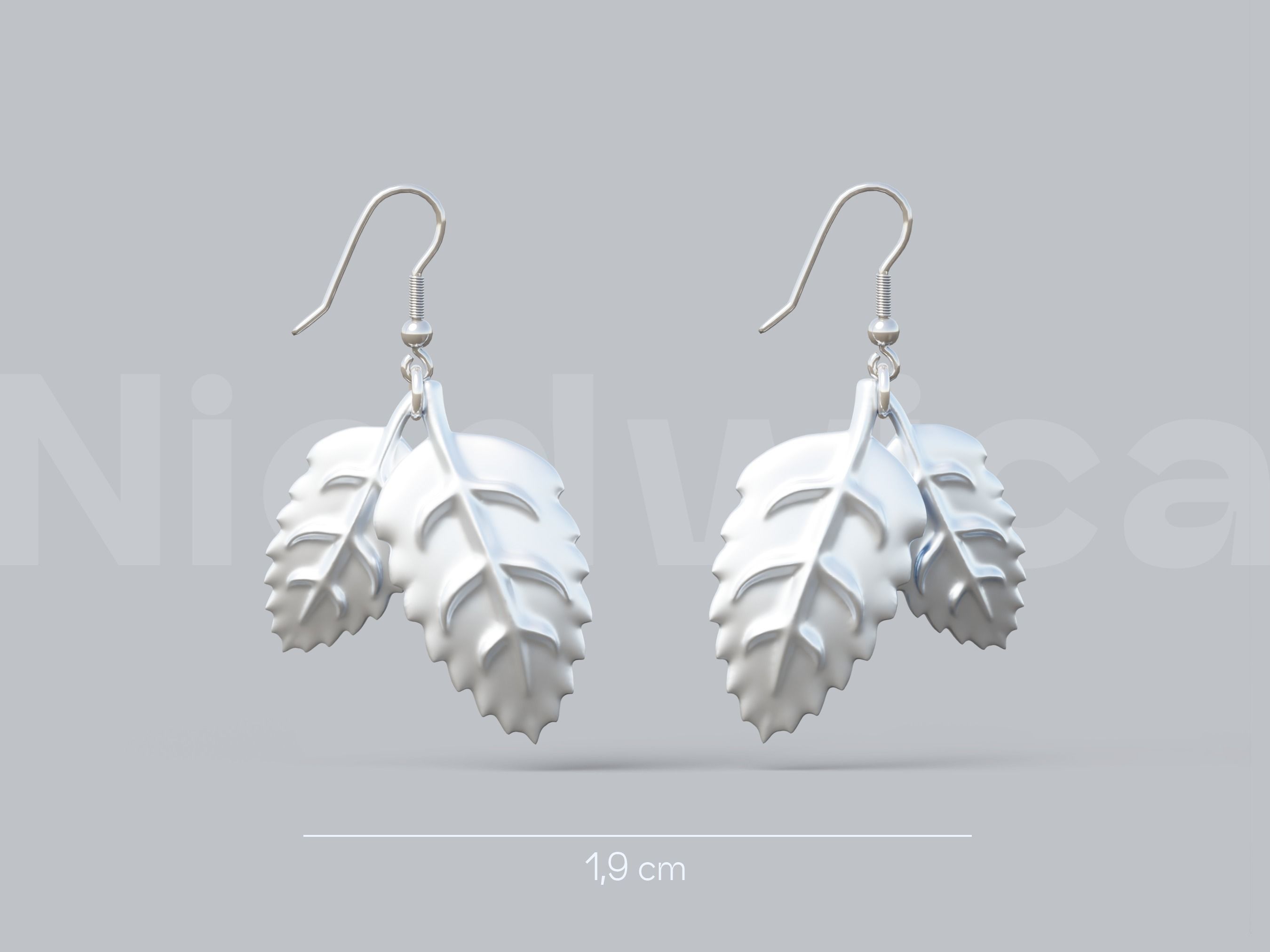 MINT LEAF EARRINGS STL FILE FOR 3D PRINTING 3D model 3D printable ...