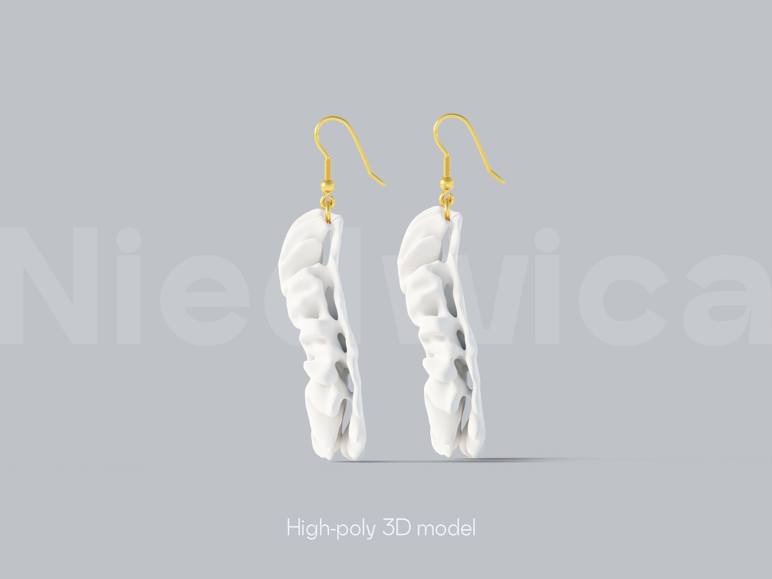 CORAL REEF ABSTRACT EARRINGS STL FILE FOR 3D PRINTING 3D model 3D ...