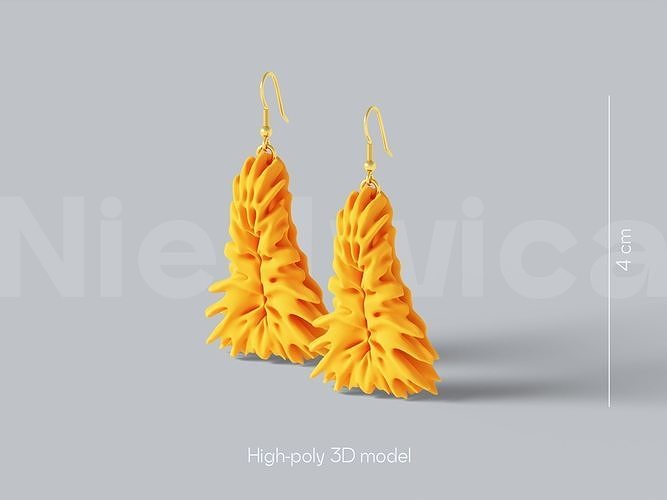 CORAL REEF ABSTRACT EARRINGS STL FILE FOR 3D PRINTING 3D model 3D ...