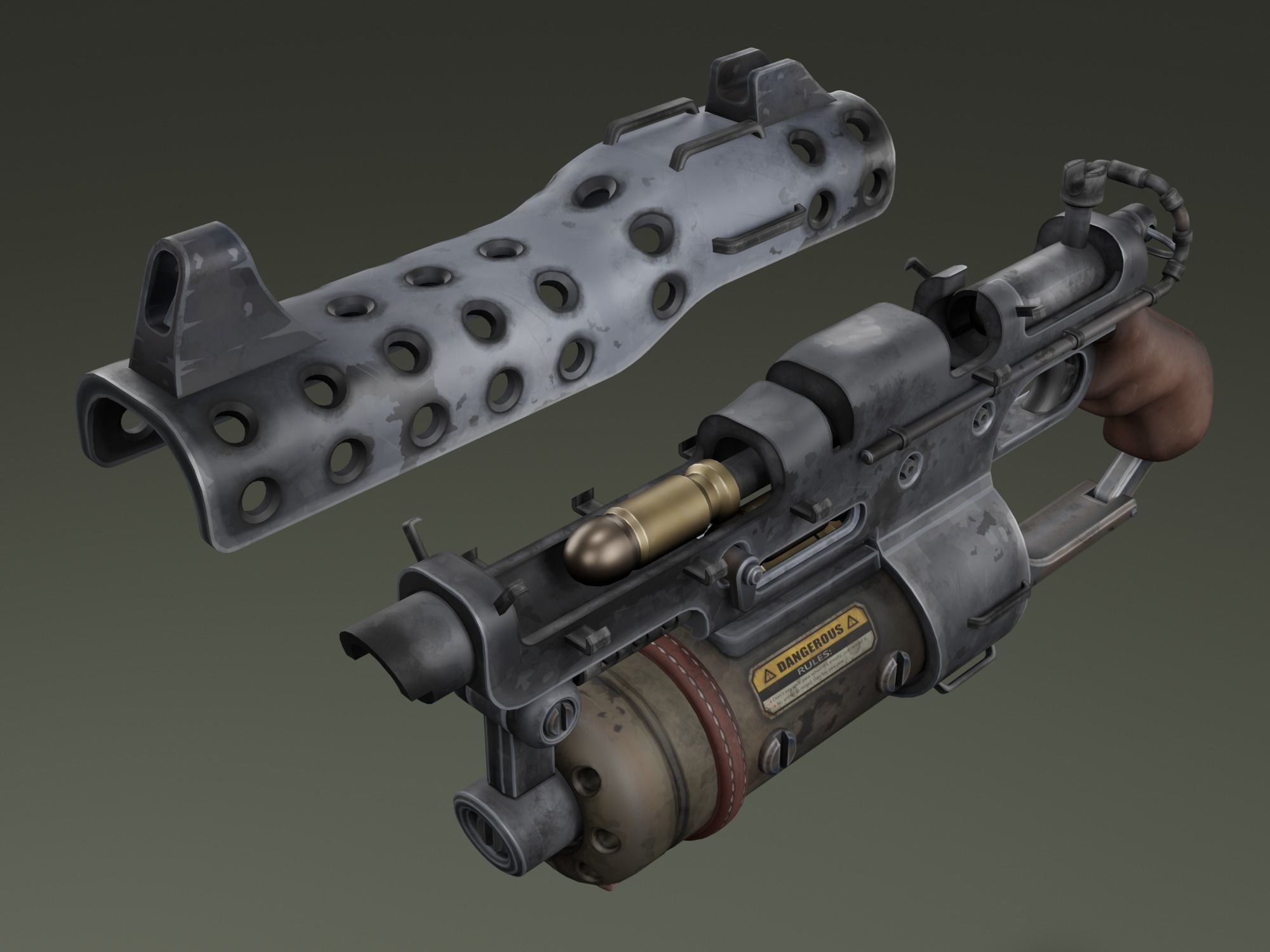 3D model Stylized submachine gun VR / AR / low-poly | CGTrader