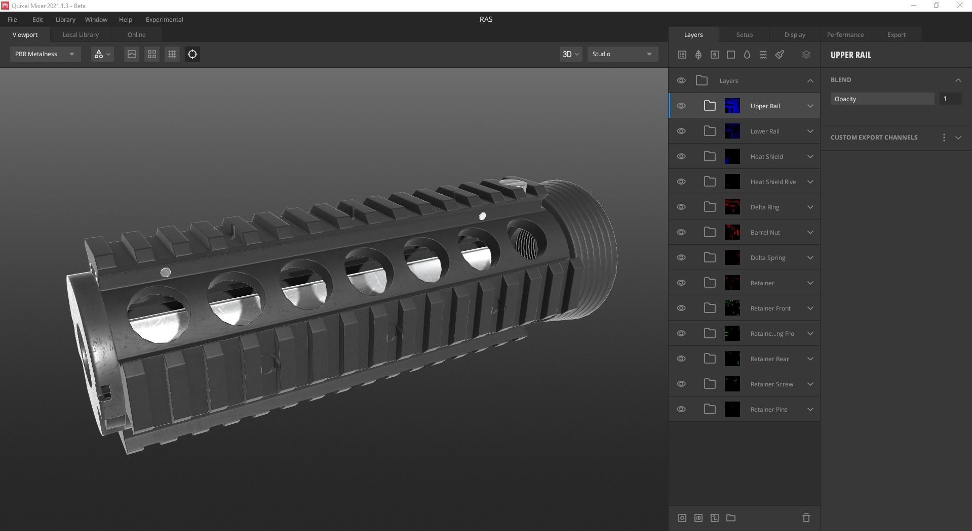 3D model AR-15 RAS Forend Handguard VR / AR / low-poly | CGTrader