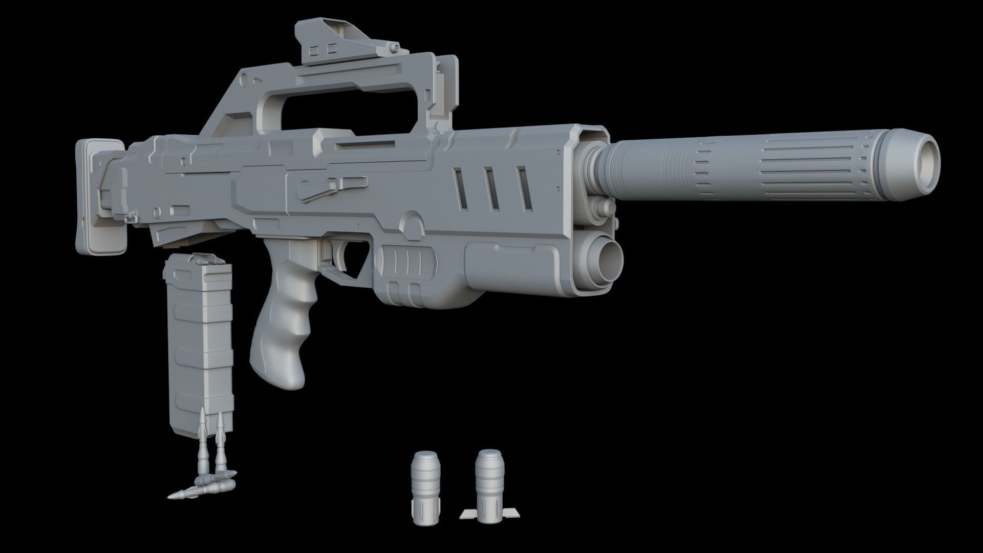 Assault Rifle Bullpup 3D model | CGTrader