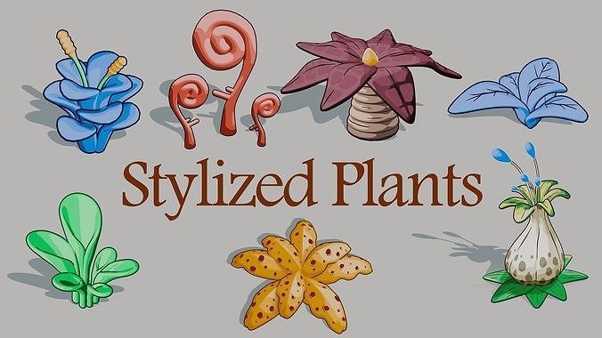 stylized plants cell shade 3D model | CGTrader