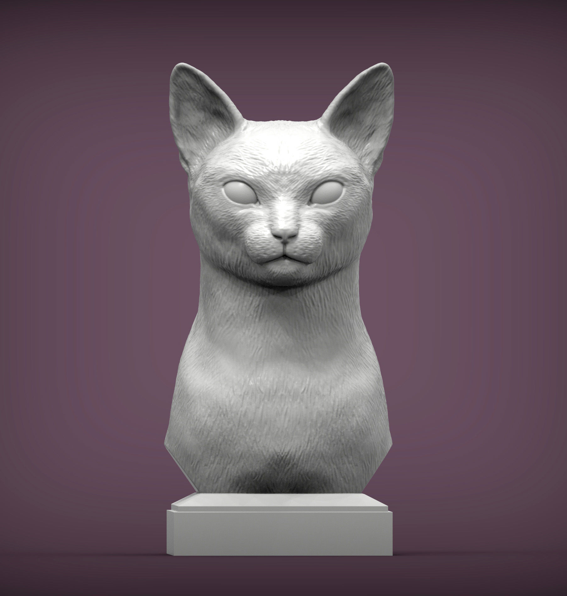abyssinian cat bust 3D model 3D printable | CGTrader