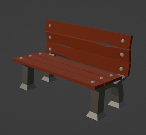 3D model Bench Low Poly VR / AR / low-poly | CGTrader