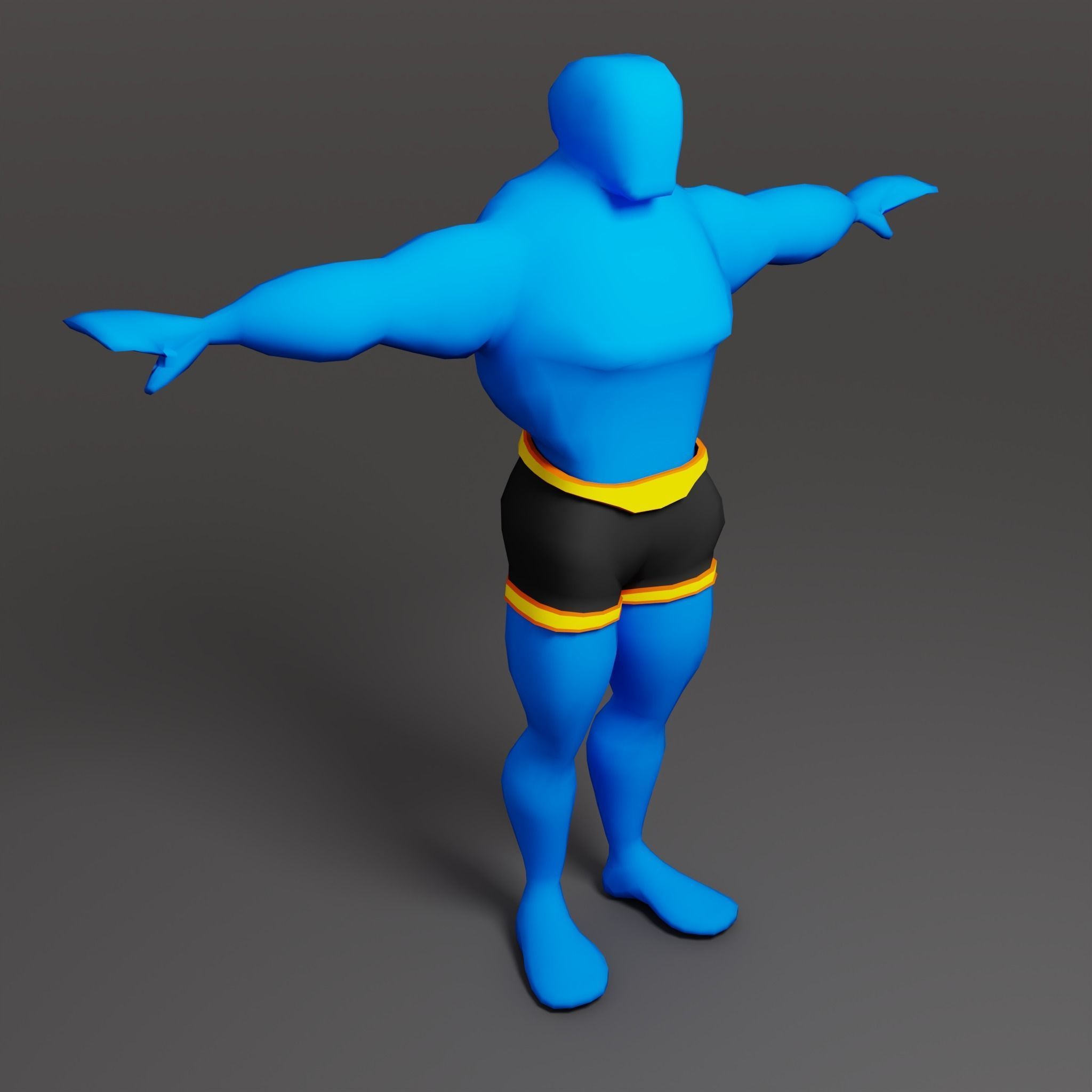 3D model HyperCasual Character Muscle - blend shape Animation VR / AR ...