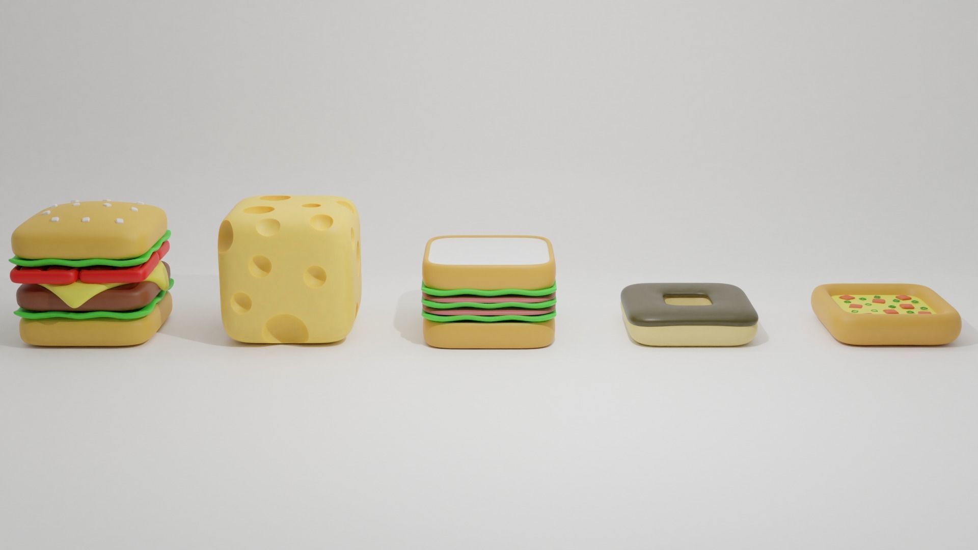 Cube Food Pack 1 3D Model 3D model | CGTrader