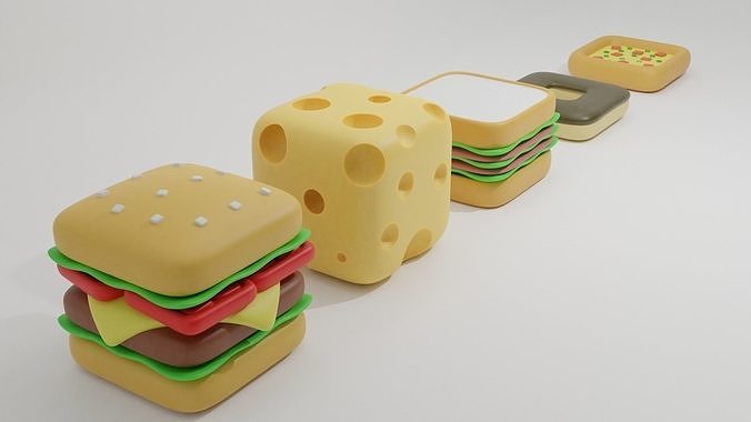 Cube Food Pack 1 3D Model 3D model | CGTrader