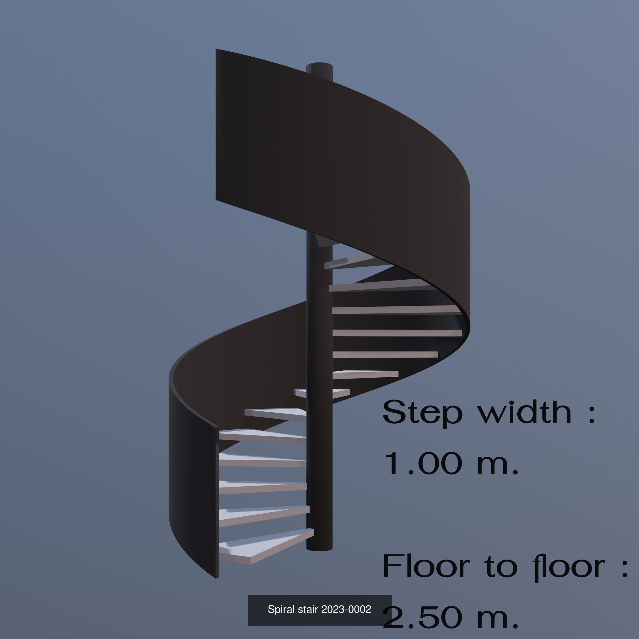 Spiral stair with solid stringer 3D Model Collection | CGTrader