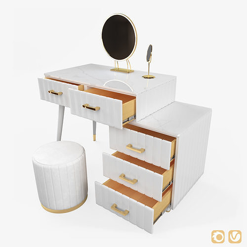 3D model make up table VR / AR / low-poly | CGTrader