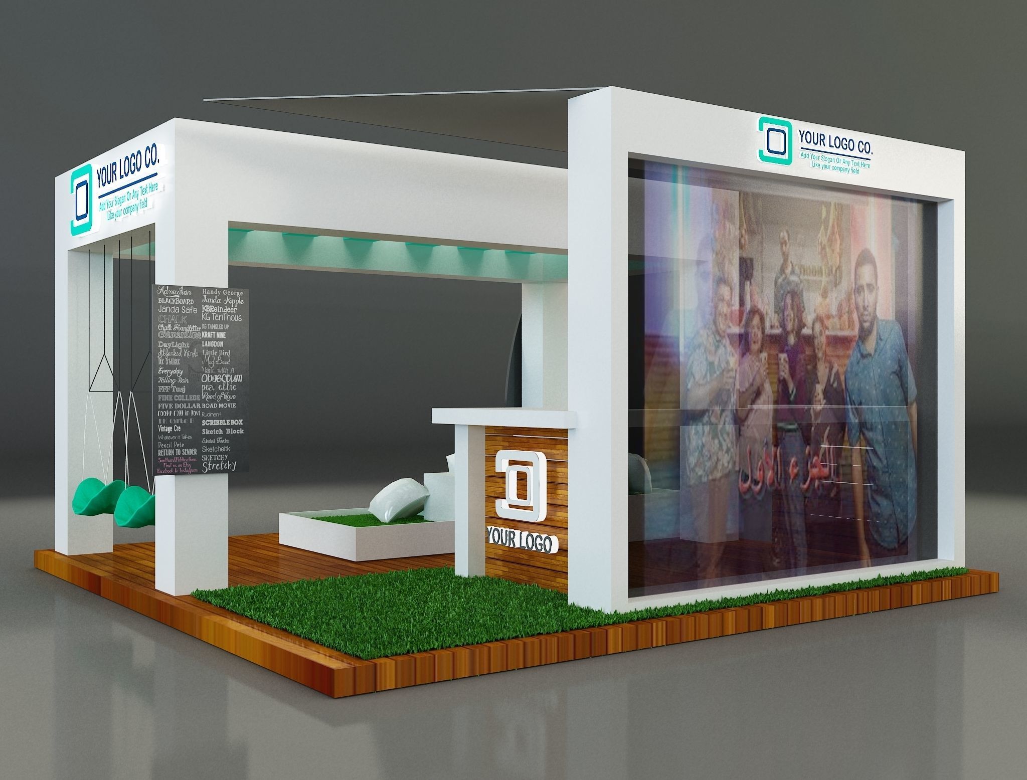 kiosk partition booth a144 3D model | CGTrader