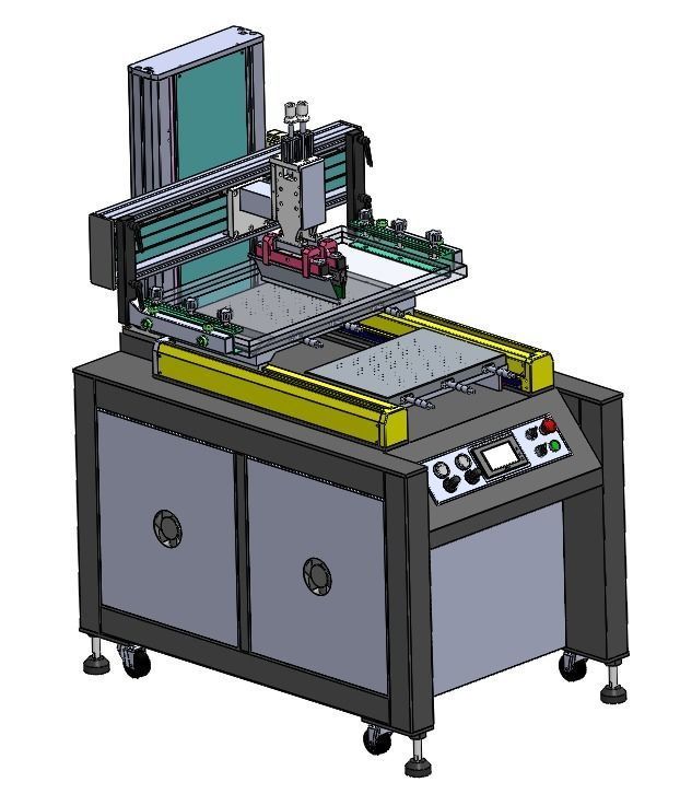Dual platform screen printing machine 3D model | CGTrader