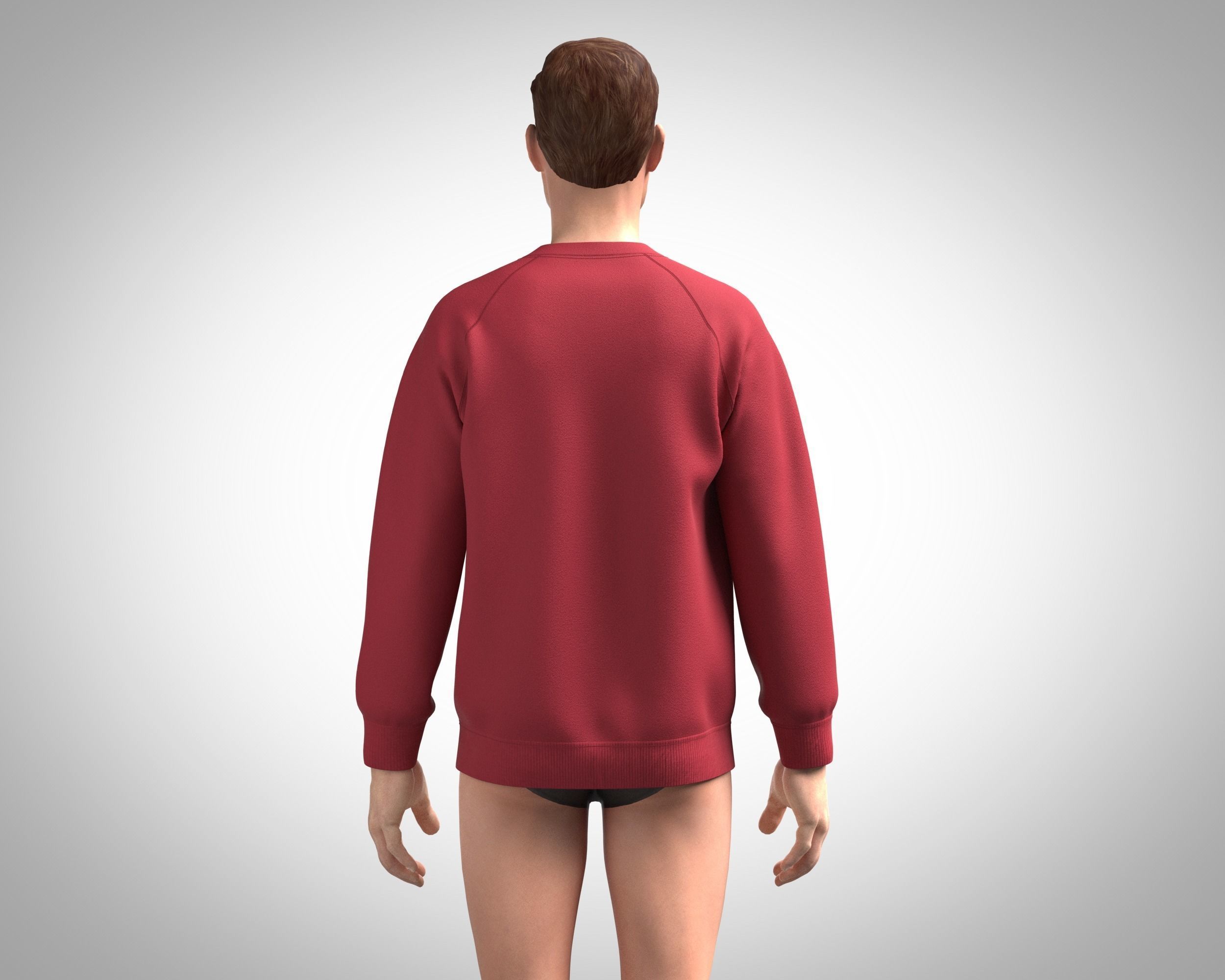 Mens Sweatshirt-Script Slogan Lettering 3D model | CGTrader